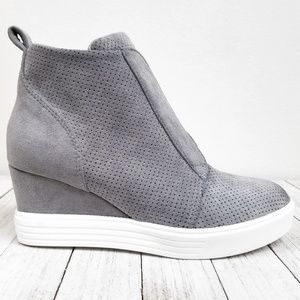 Shoes | New Gray Wedge High Top Platform Sneakers Booties | Poshmark